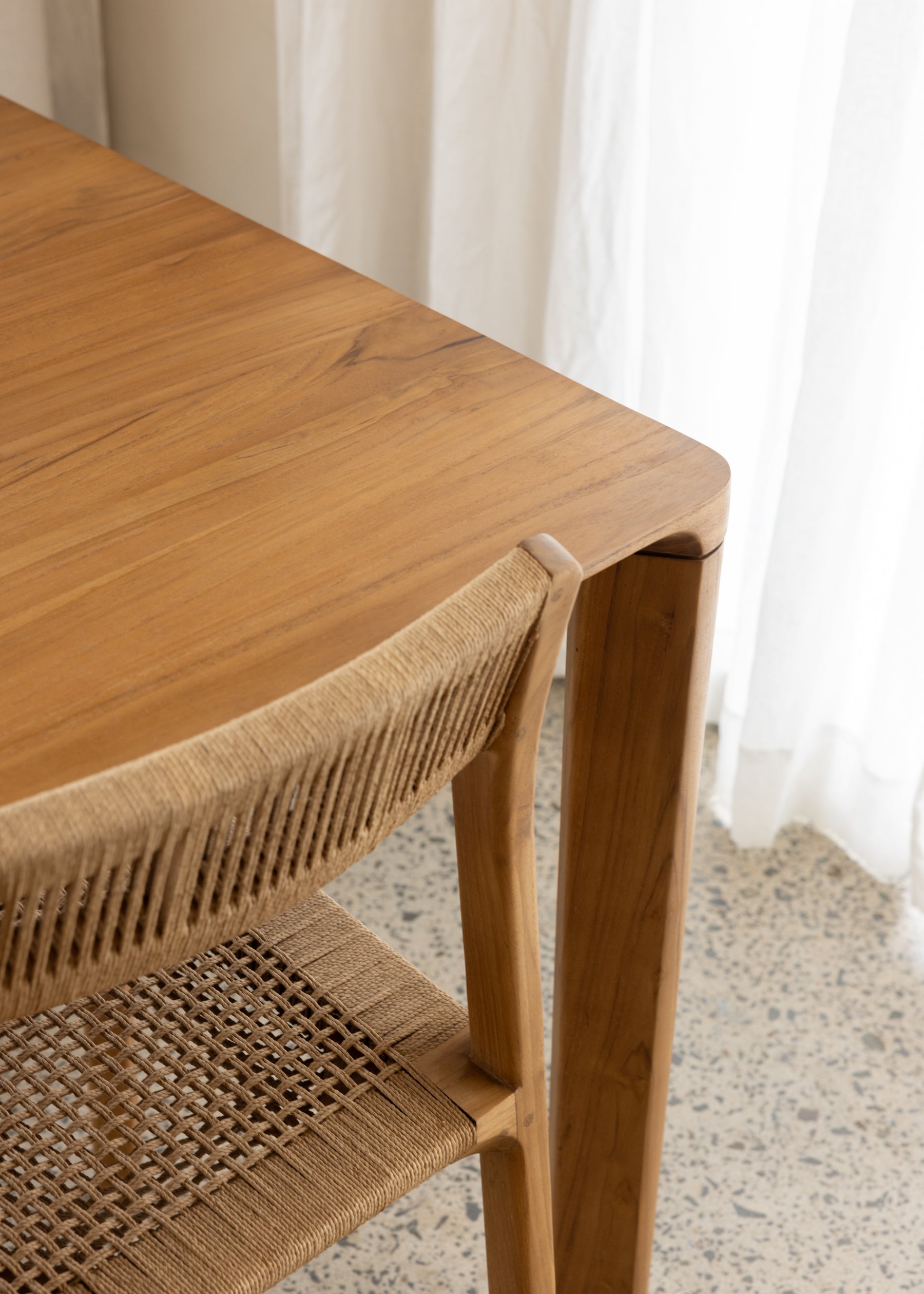 Glide Dining Table in Natural | Solid Teak Dining Furniture | Kayu ...