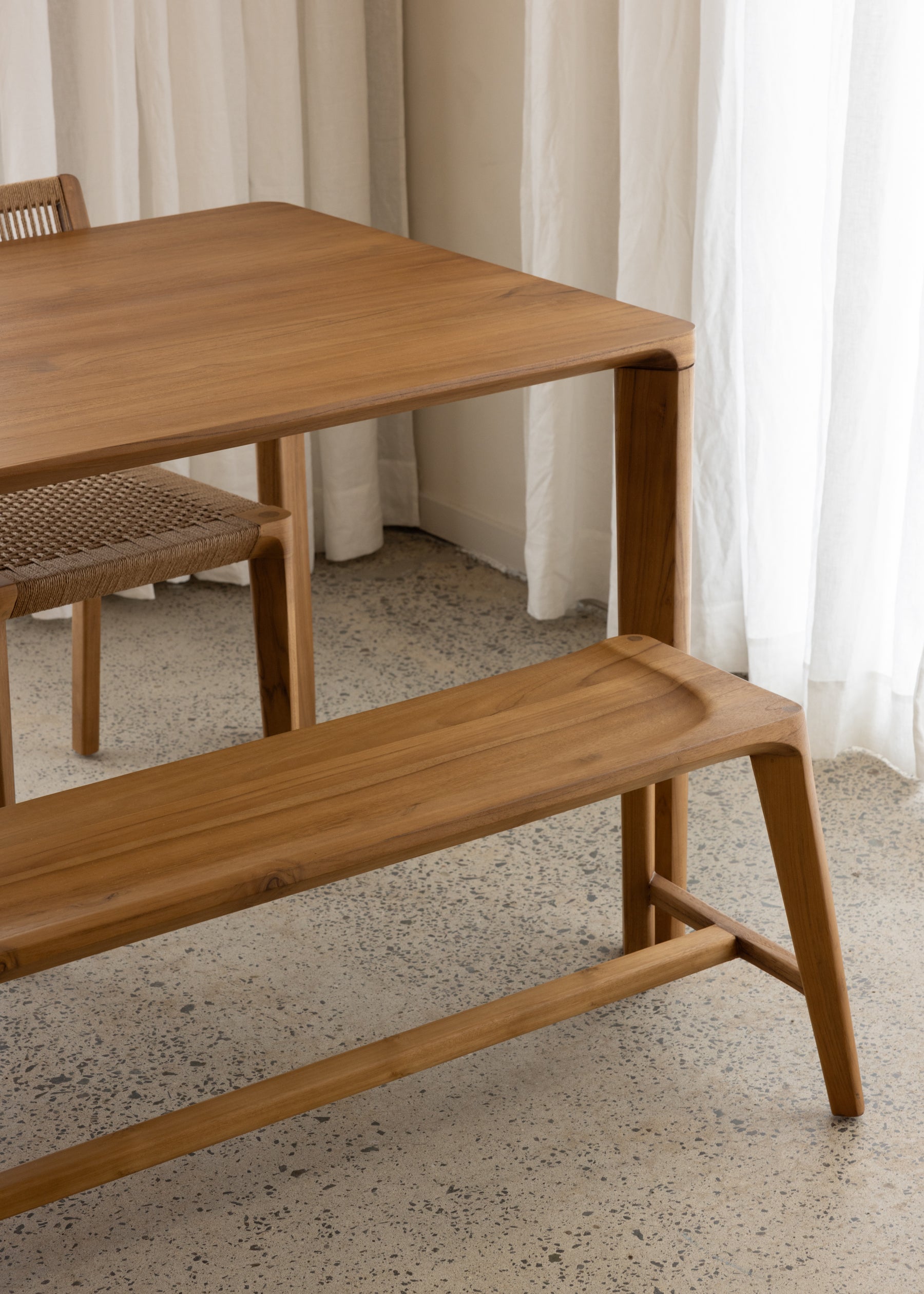 Glide Dining Table in Natural | Solid Teak Dining Furniture | Kayu ...