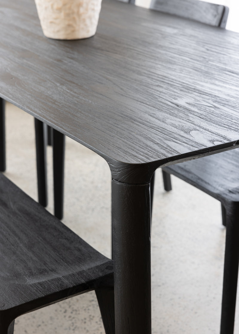 Glide Dining Table in Black | Solid Teak Dining Furniture | Kayu Studio ...