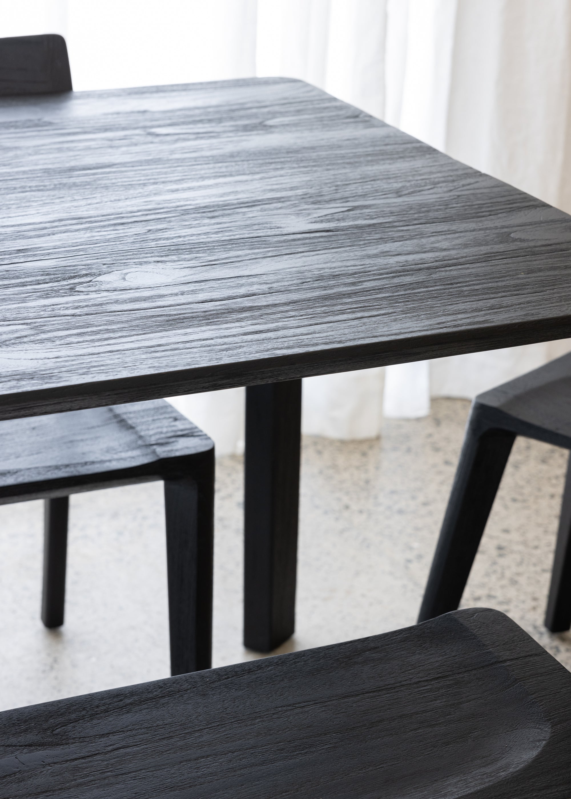Glide Dining Table in Black | Solid Teak Dining Furniture | Kayu Studio ...